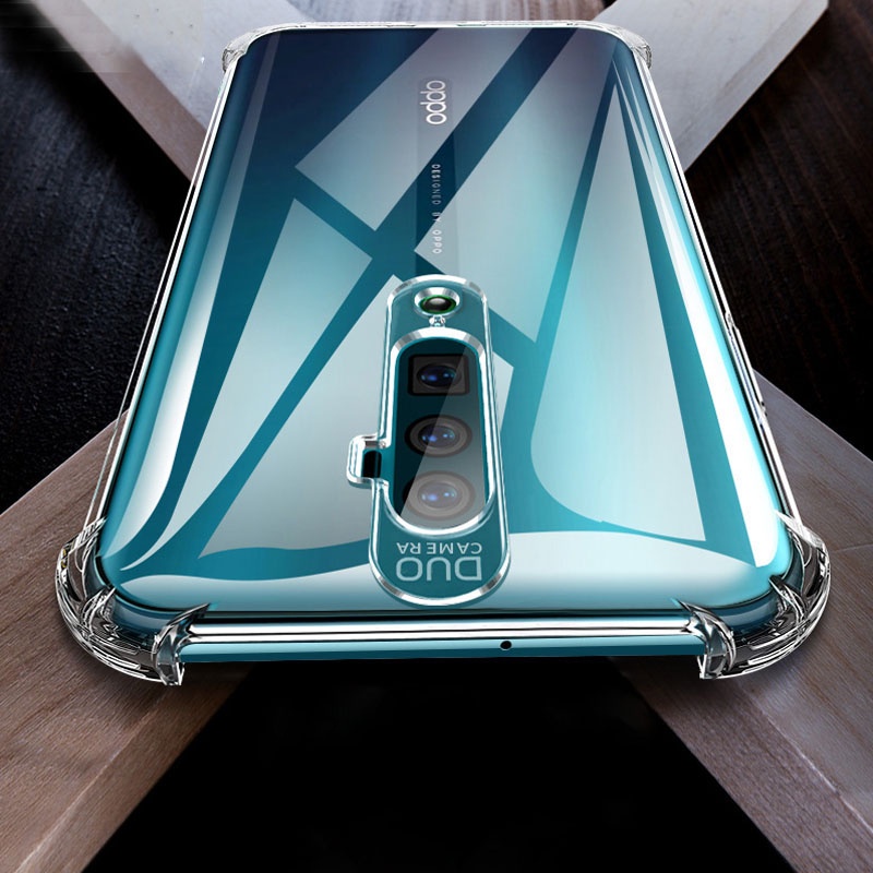 ถุงลมนิรภัยโปร่งใสสําหรับ Oppo Reno 2 2f 2z 10x ซูม Ace X2 Pro ซิลิโคน ...