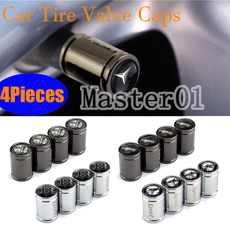 ฝาครอบวาล์วล้อรถยนต์ โลหะ สําหรับ Mercedes Benz Apple Tree AMG Brabus 4 ...
