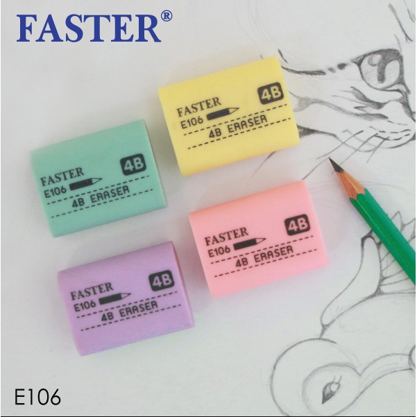 ยางลบ ยางลบดินสอ ชุด 4 ก้อน 4 สี รุ่น 4B FASTER รหัส E106 แบนด์แท้จาก FASTER | Shopee Thailand