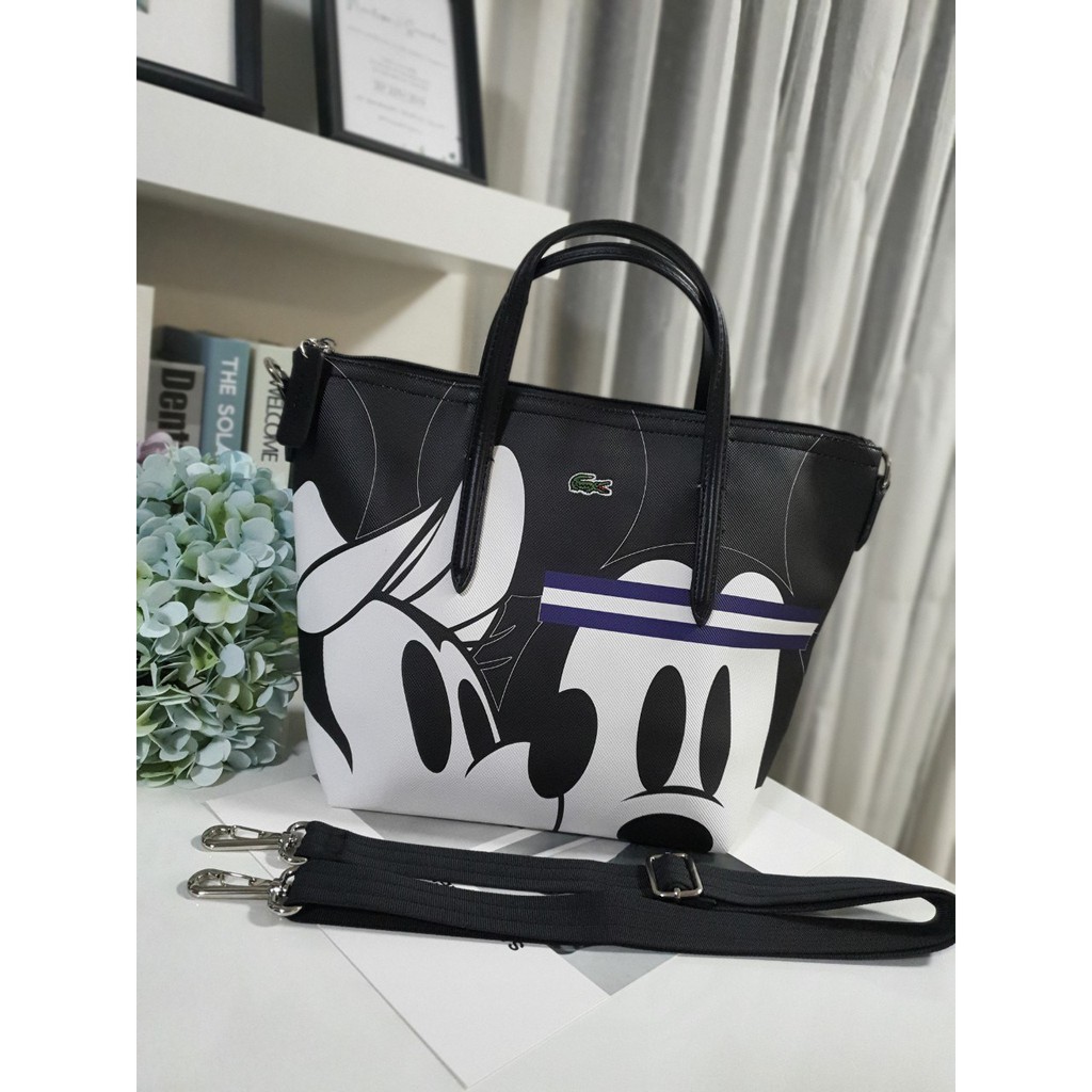 (มาพร้อมถุงผ้าขาวกันฝุ่น) พร้อมส่ง!!Lacoste Mickey Mouse Medium Tote ...