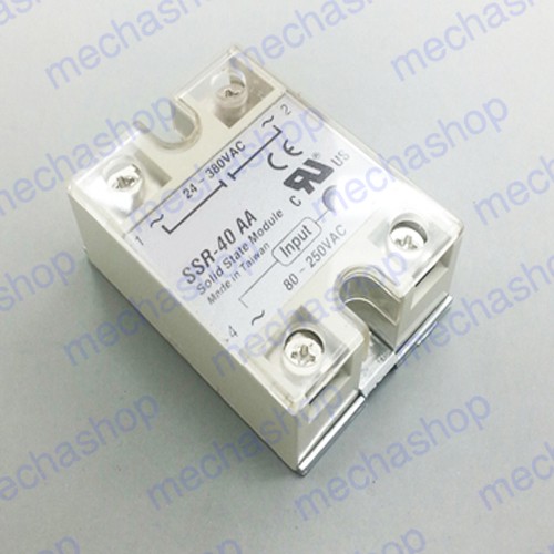 โซลิดสเตตรีเลย์ 40A solid state relay SSR-40AA 40A actually 80-250V AC TO 24-380V AC | Shopee ...