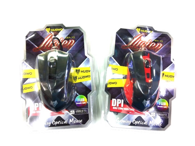 เม้าส์ NUBWO MOUSE USB. NM-10 (BLACK&RED)nm-010 | Shopee Thailand