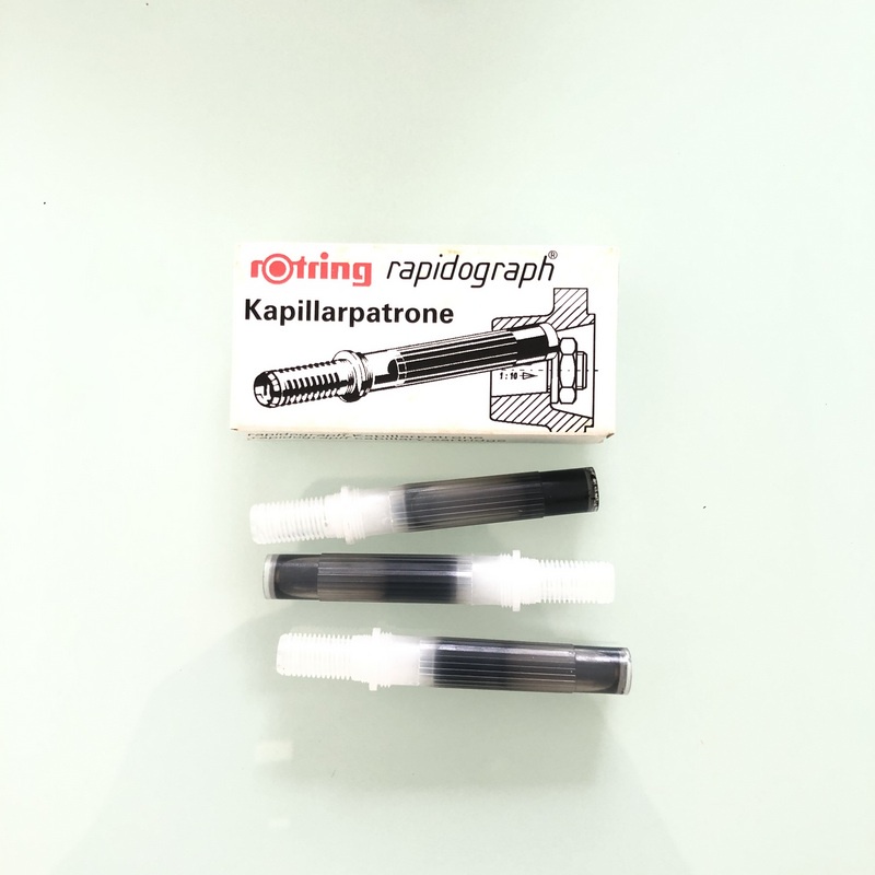 Hitam Rotring Rapidograph Cardridge ink สีดํา 1 กล่อง มี 3 หลอด (ในหมึก ...