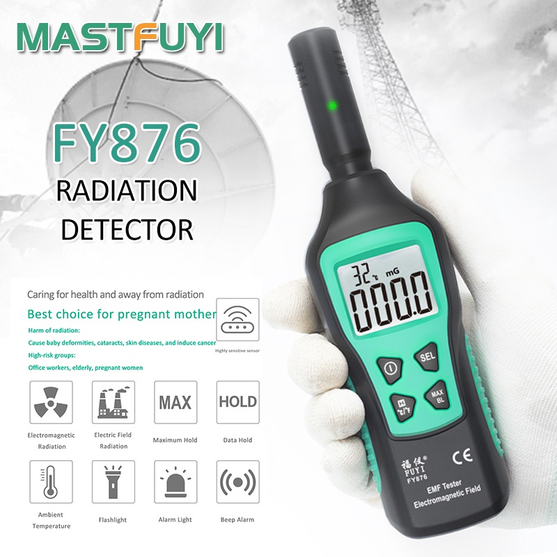 FY876 Handheld EMF Meter Electromagnetic Radiation Detector Monitor Household High Precision ...