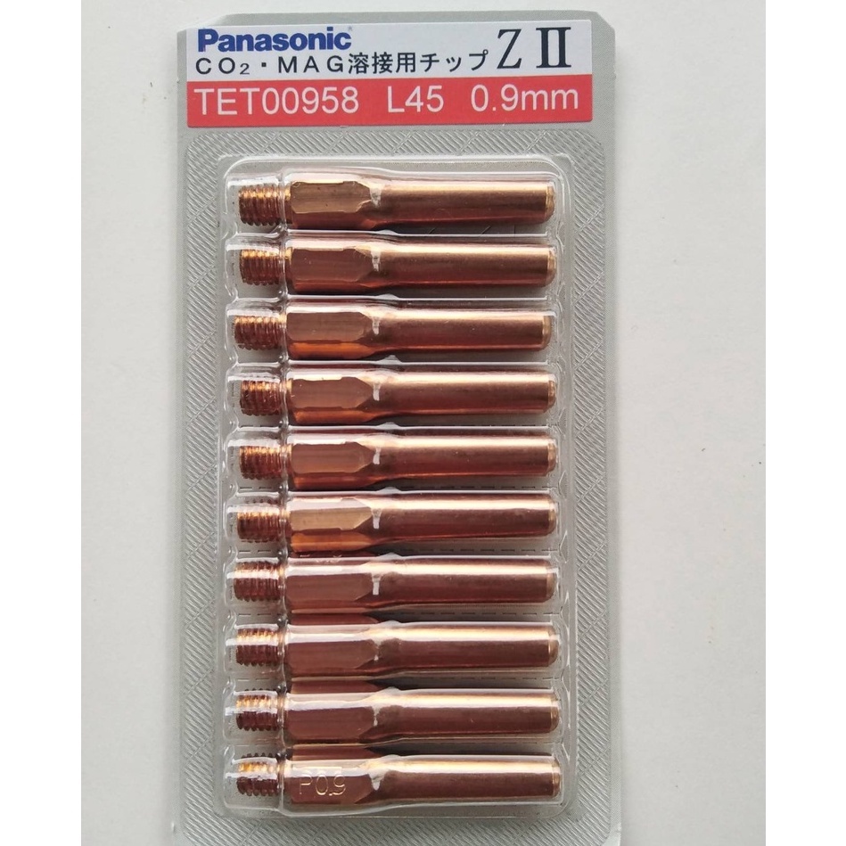 Contact Tip Panasonic M6x45x0.8 0.9 1.2mm. ทิปหัวเชื่อมมิกส์ หัวเชื่อมCo2 TET00958 L45 0.9 mm ...