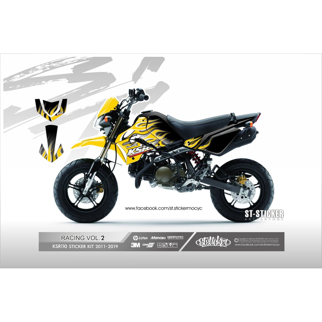 สติกเกอร์ KSR 2011-2019 ลายไฟ Racing vol.02 | 3Mเคลือบใสเงา | Shopee ...
