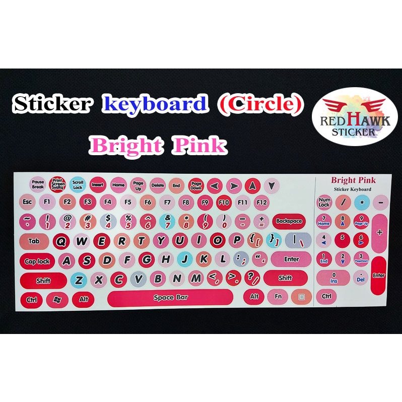 Bright pink circle keyboard stickers (English only circle) | Shopee ...