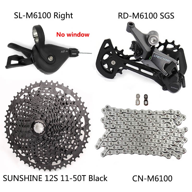 SHIMANO DEORE M6100 12 Speed Groupset จักรยานเสือภูเขา MTB M6100 คันเกียร์ด้านหลัง Derailleur ...