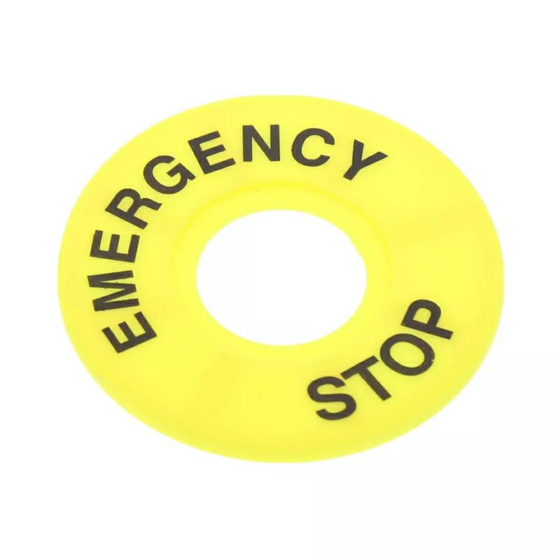 เนมเพลท ป้ายติดหน้าตู้คอนโทรล ป้ายเนมเพลท nameplate EMERGENCY STOP ...