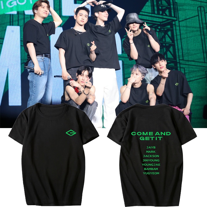 GOT7 New Logo สีเขียว เสื้อยืด เสื้อยืด คอกลม สตรีท สไตล์เกาหลี สกรีน ...