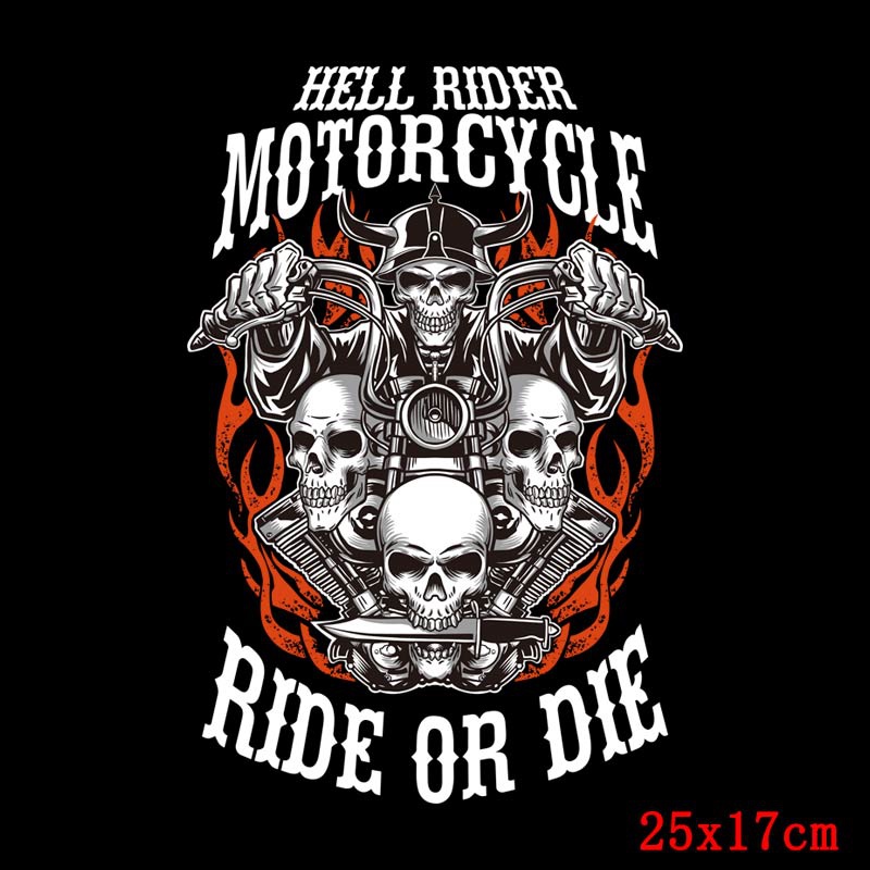 ตัวรีดติดเสื้อ F.8 Punk Rock, Motorcycle Ride or Die. รีดง่ายแผ่นฟิมล์ ...