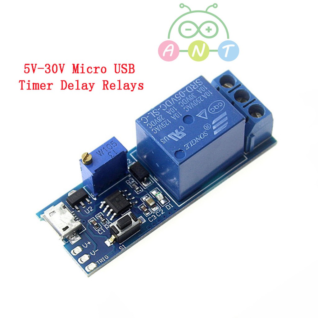 พร้อมส่ง- 0-24 Sec 5V-30V Micro USB time delay relay control module ...