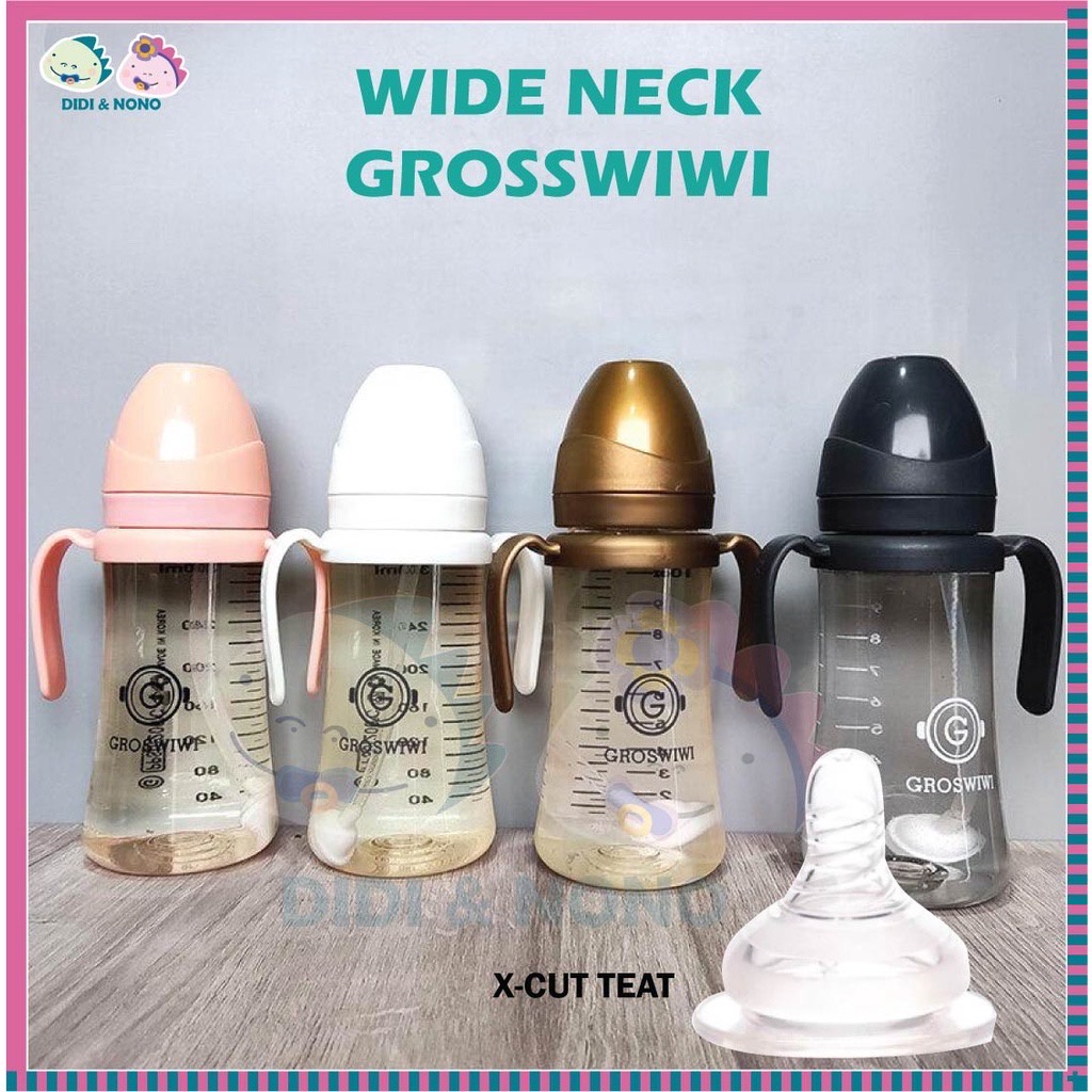 Gross baby Bottle WIDE NECK ขวดนม แบบไขว้ สําหรับใส่เบบี้คัท บอตอลซัสบั ...