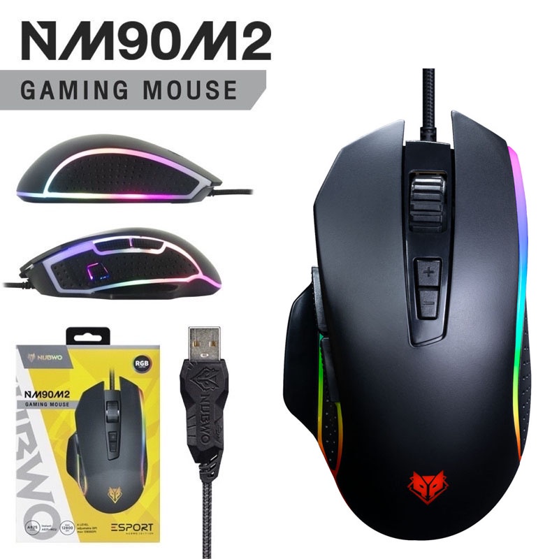 NUBWO NM-90M2 / NM-89m / NM-92M ปรับ DPI ได้ 6 ระดับ สูงสุด 12800 มี 7 ปุ่ม Macro Mouse เมาส์ ...