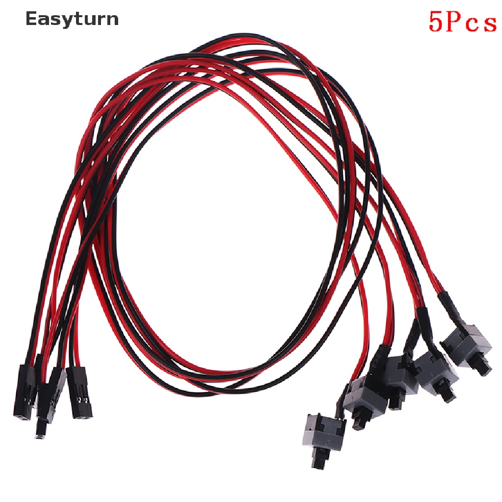 Easyturn 5Pcs PC computer motherboard power cable switch on/off/reset ...