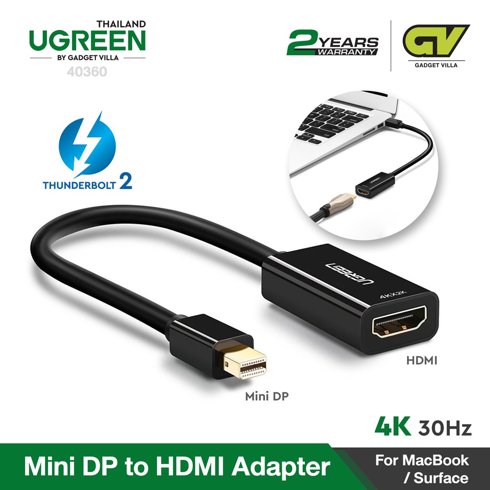 UGREEN 40360 / 40361 Mini Display Port to HDMI (Thunderbolt 2.0)4K Mini ...