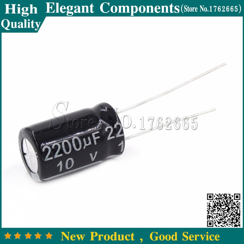 10PCS 10V 2200UF Aluminum electrolytic capacitor 2200 uf 10v size 10 ...