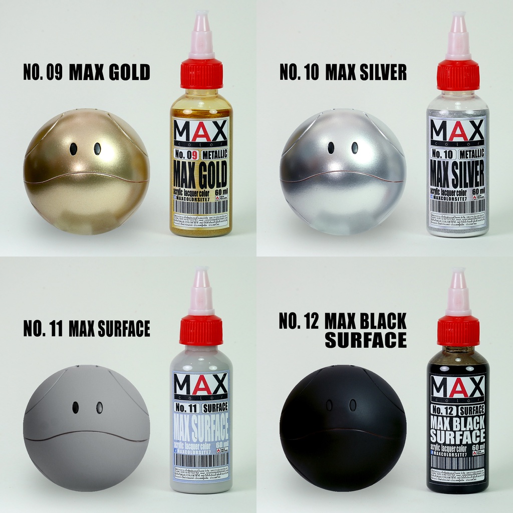 No09-No12 max color สีพ่นโมเดล กันดั้ม รถถัง อาร์ททอย พลาสติกโมเดล สี ...