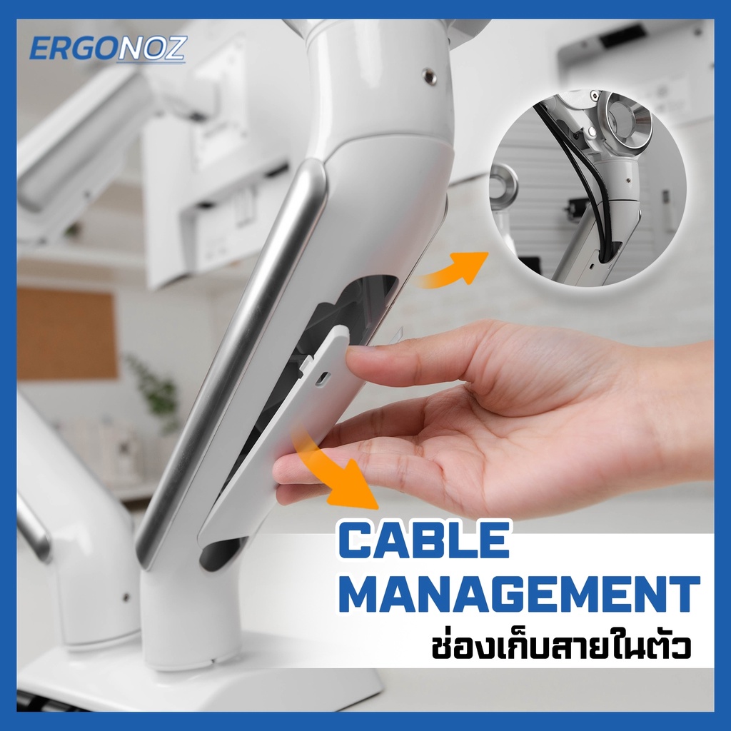 ERGONOZ แขนจับจอ ขาตั้งจอคอมพิวเตอร์ Monitor Arm 2 จอ (EGN-ASTRO_D_W ...
