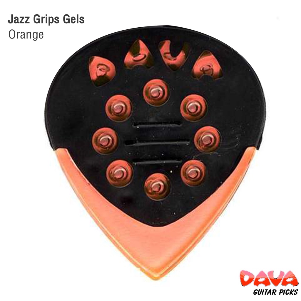 Dava Jazz Grip Tips Gels Pick ปิ๊กกีตาร์ (Orange) จับดีดได้กระชับด้วยวัสดุยาง ตัวปิ๊กทำจากวัสดุโ ...