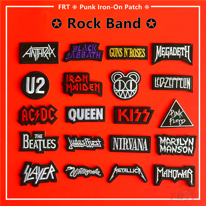 ☸ Rock Band Collection Series 06 - Rock N Roll Mini Iron-on Patch ☸ 1Pc ...
