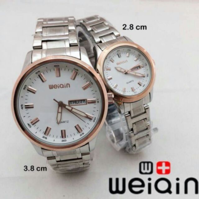 WeiQin แท้ >> กันน้ำ >> มีวันที่>> เครื่องญี่ปุ่น >> สายเหล็ก ตัดข้อได้>> | Shopee Thailand