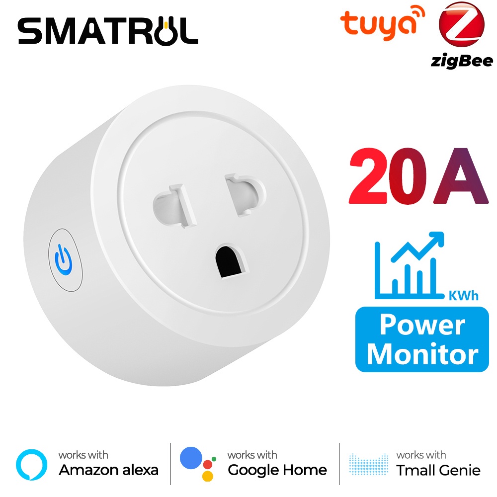 Smatrul อะแดปเตอร์ปลั๊กซ็อกเก็ตอัจฉริยะ ไร้สาย 20A 16A Tuya Zigbee US EU สําหรับ Google Home ...