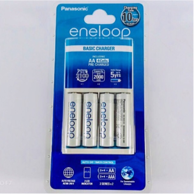 ชุดชาร์จ Panasonic Eneloop พร้อม ถ่านชาร์จ Aa 4 ก้อน ของแท้ Shopee