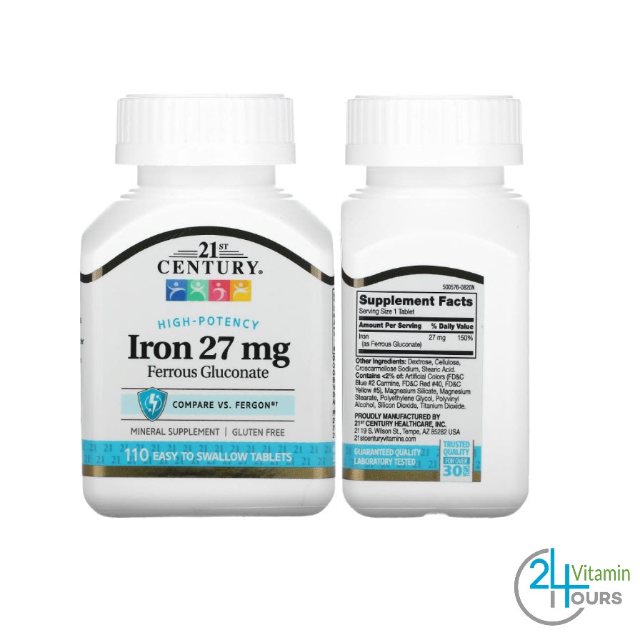 21st Century , Iron , 27 mg และ 65 mg - ธาตุเหล็ก บำรุงเลือด บำรุงโลหิต ...