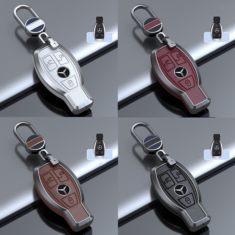 Zobig เคสกุญแจรีโมตรถยนต์ หนังอัลลอย สังกะสี สําหรับ Benz key Fob ...