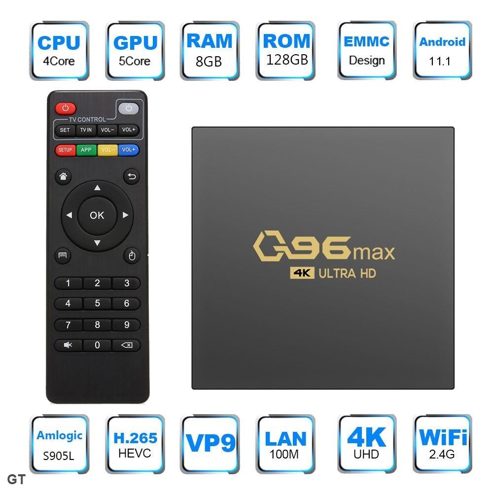Q96 MAX 2023 ใหม่ 2.4G WIFI 8GB + 128GB 4K H.265 Media Player Set Top Box กล่องทีวี Quad Core ...