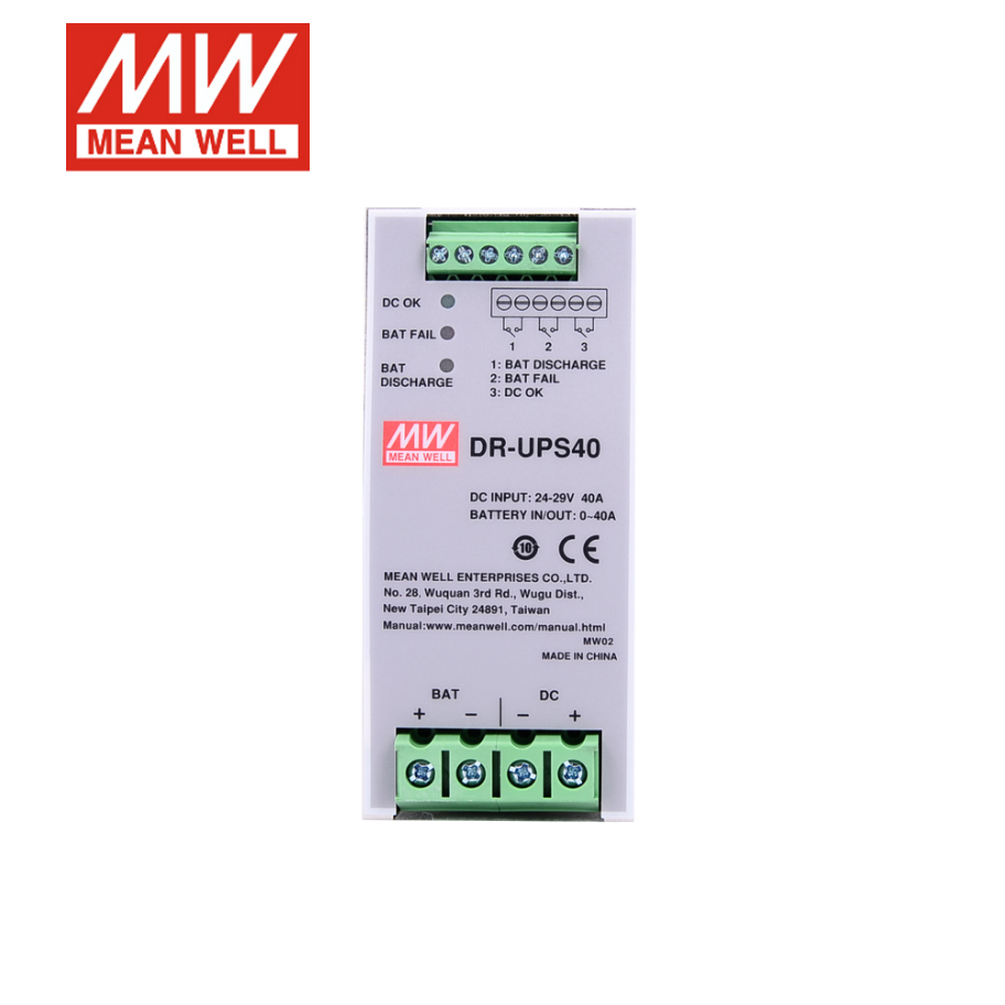 Mean WELL DR-UPS40 โมดูลควบคุมแบตเตอรี่ฉุกเฉิน 24V40A DC UPS DC ...