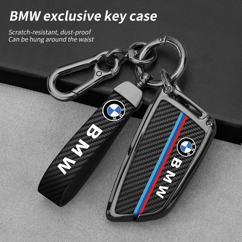 เคสกุญแจรีโมทรถยนต์ วัสดุโลหะ คาร์บอนไฟเบอร์ สําหรับ BMW E36 E46 E39 E90 E60 E70 F10 F30 X1 X2 ...