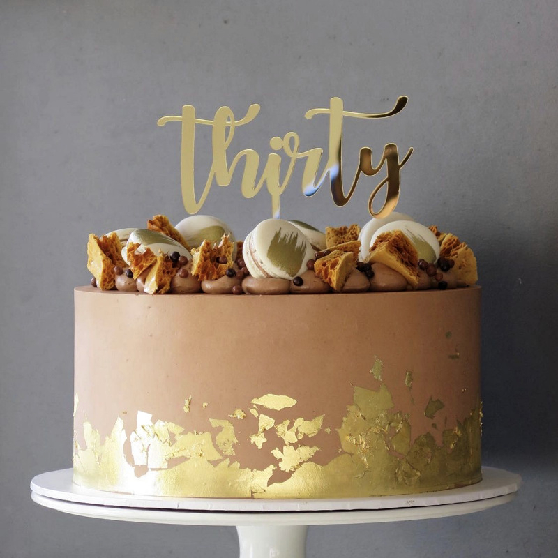 ท็อปเปอร์เค้กวันเกิด อะคริลิค ลาย One Twenty One Hello Thirty Forty ...