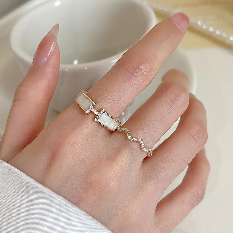 XIYA แหวนเพทาย รูปตัวอักษร H เปิด สไตล์เกาหลี | Shopee Thailand