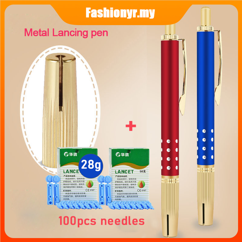 1pcs ปากกา Bekam สีแดง/สีฟ้า + 100pcs 28g คุณภาพสูง Lancet Point ปากกา ...