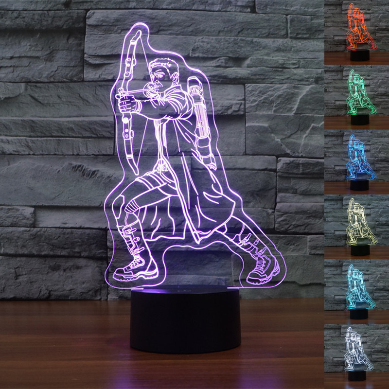 Marvel Super Hero Night Light 7 สีไล่โทนสี Hawkeye USB LED โคมไฟตั้ง ...