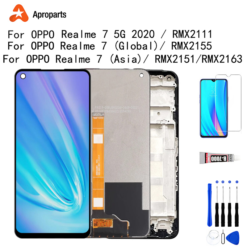 LCD สำหรับ OPPO Realme 7 5G RMX2111 Global RMX2155 Asia RMX2151 RMX2163 ...