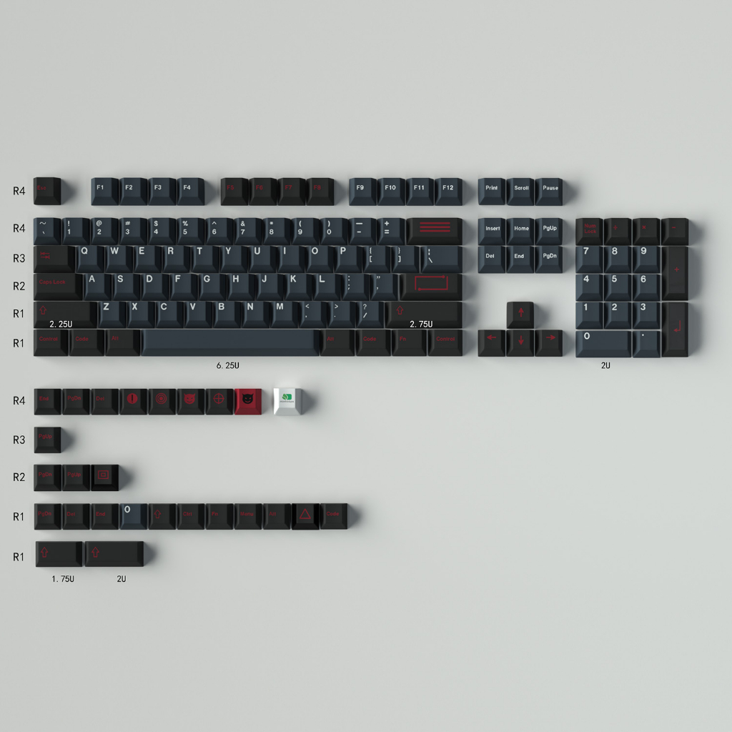 Pbt 129 คีย์ GMK EVIL DOLCH DYE-SUB โปรไฟล์เชอร์รี่ KeyCaps ชุดสําหรับ ...