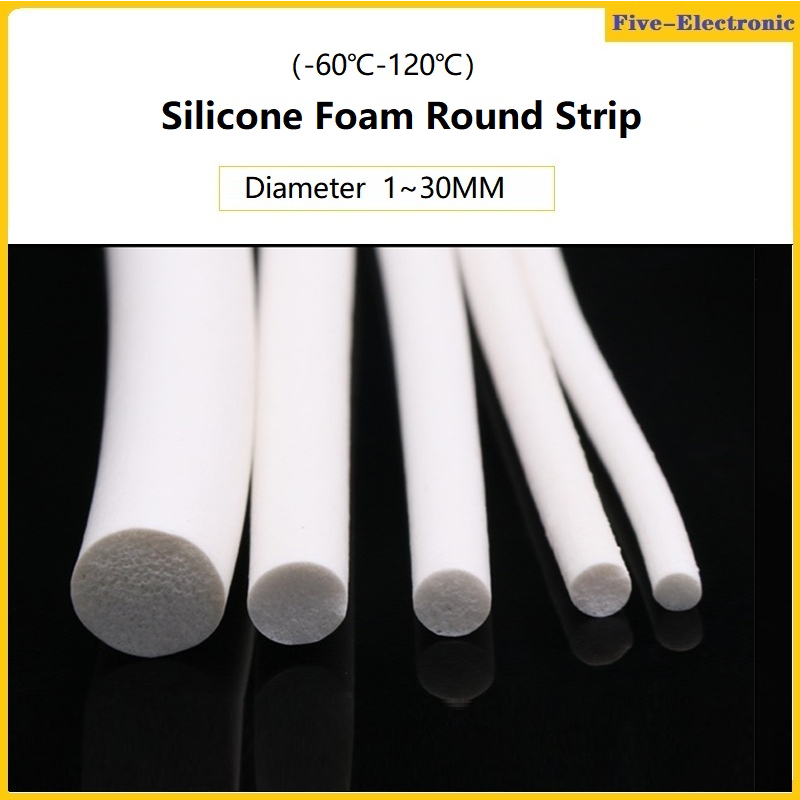 1/5/10Meter Silicone Foam Round Strip Dia 1/1.5/2/2.5/3/3.5/4/5~25mm ...