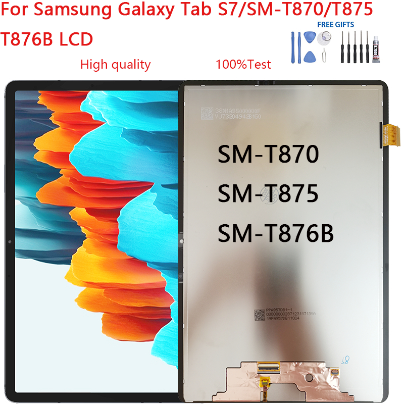 อะไหล่หน้าจอสัมผัส LCD แบบเปลี่ยน สําหรับ Samsung Galaxy Tab S7 SM-T870 ...