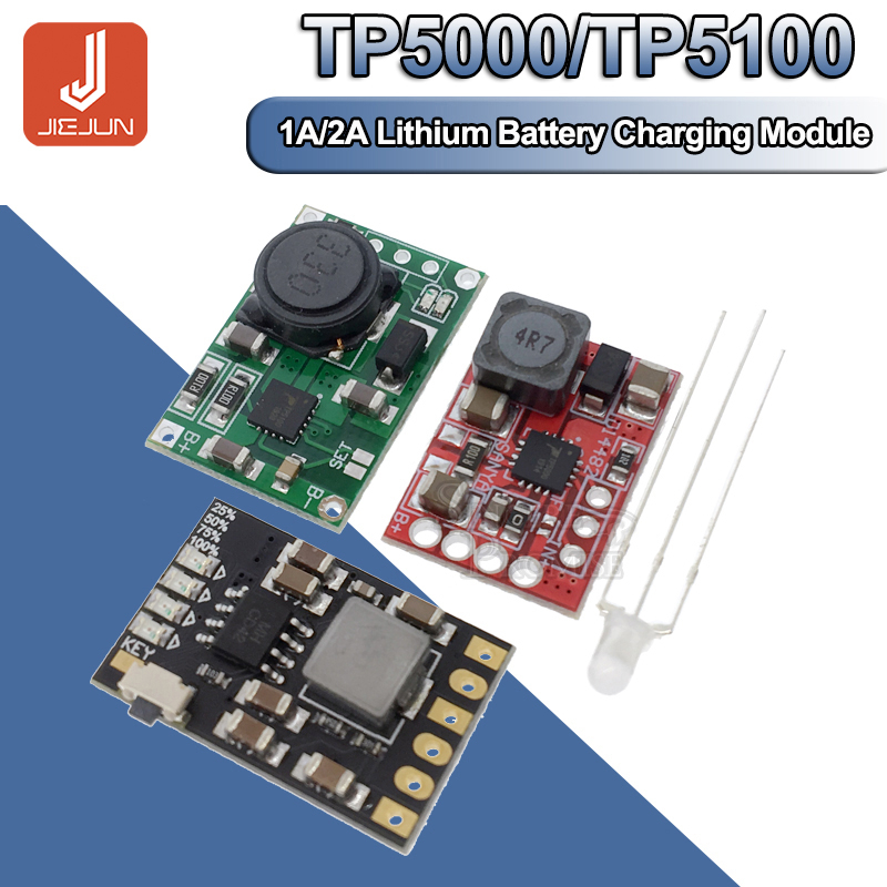 บอร์ดโมดูลพาวเวอร์ซัพพลาย จัดการการชาร์จ TP5100 TP5000 1A 2A เข้ากันได้กับแบตเตอรี่ลิเธียมเดี่ยว ...