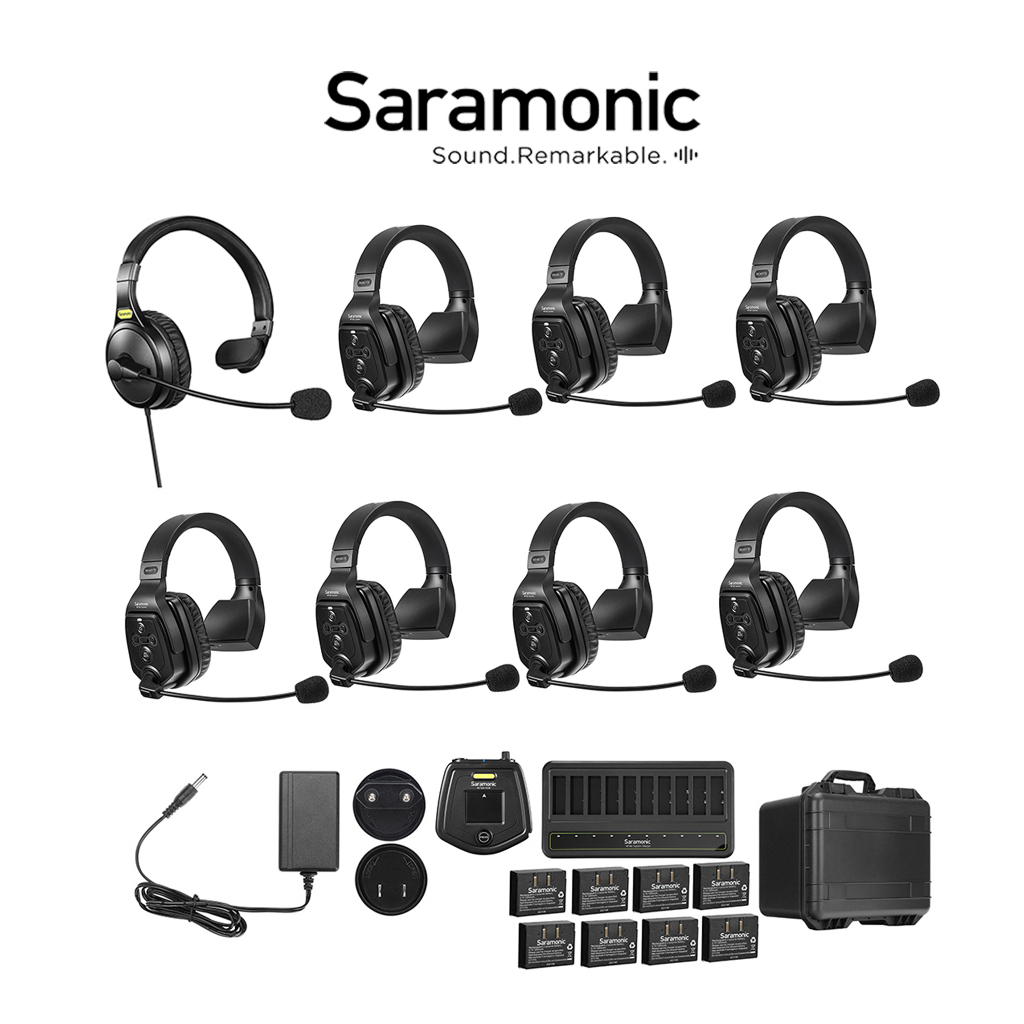 Saramonic WiTalk WT8S Professional Wireless Intercom ชุดหูฟังระบบ 8-Person Head-Mounted ...