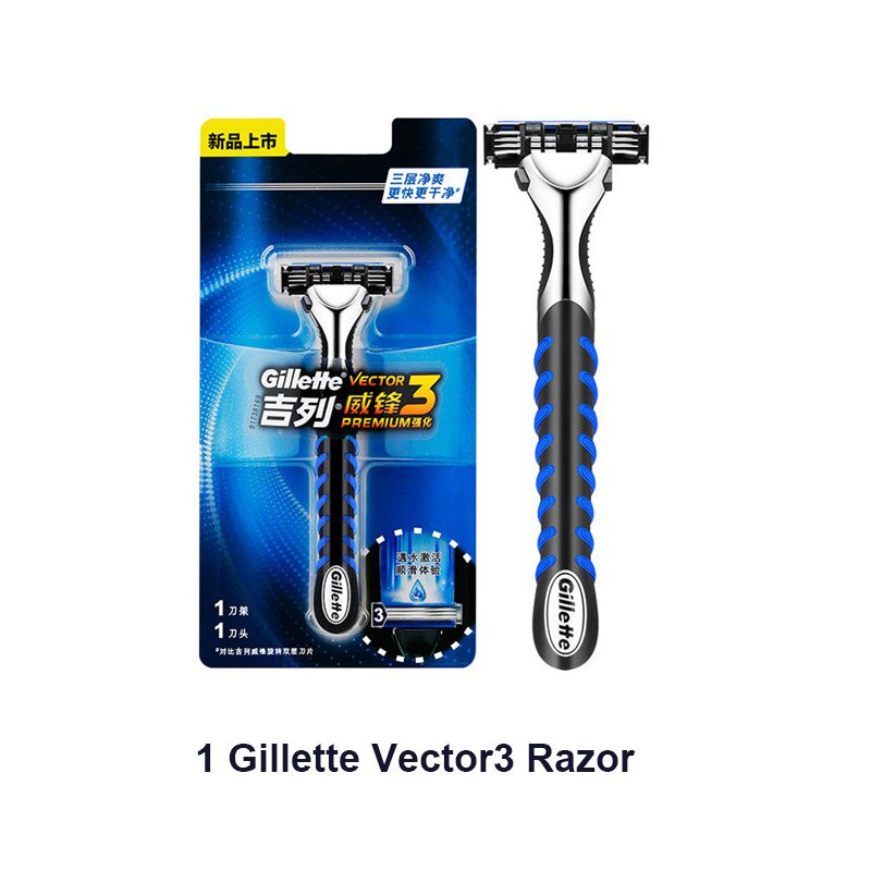 Gillette Vector 3 ใบมีดโกนหนวดเครา 3 ชั้น แบบเปลี่ยน บางพิเศษ ปลอดภัย ...