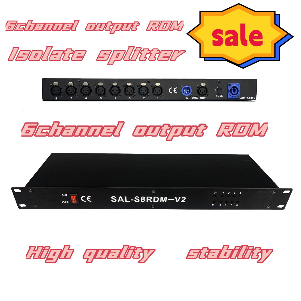 Rdm&dmx ตัวแยกสัญญาณ เอาท์พุท 6 ช่อง สัญญาณ RDM 8 ทาง RDM DMX512 ...