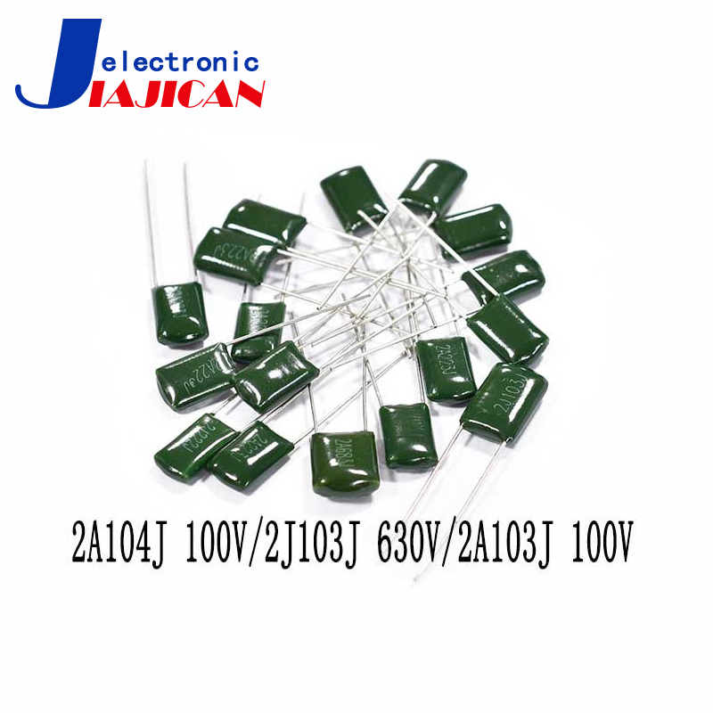 2A104J ใหม่ ตัวเก็บประจุโพลีเอสเตอร์ 2A104J 2A104 100V 0.1 UF 100nF ...
