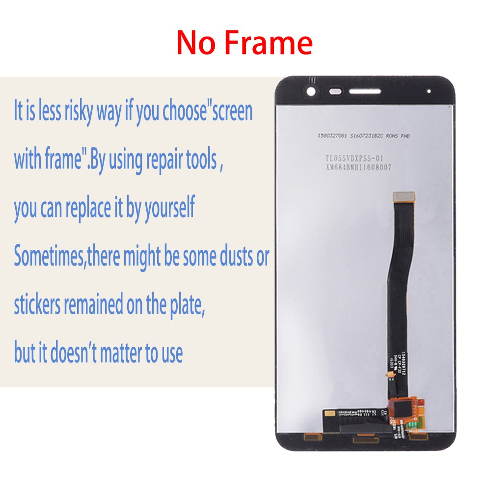 หน้าจอแสดงผลดิจิทัล LCD พร้อมกรอบ แบบเปลี่ยน สําหรับ Asus ZenFone 3 ...