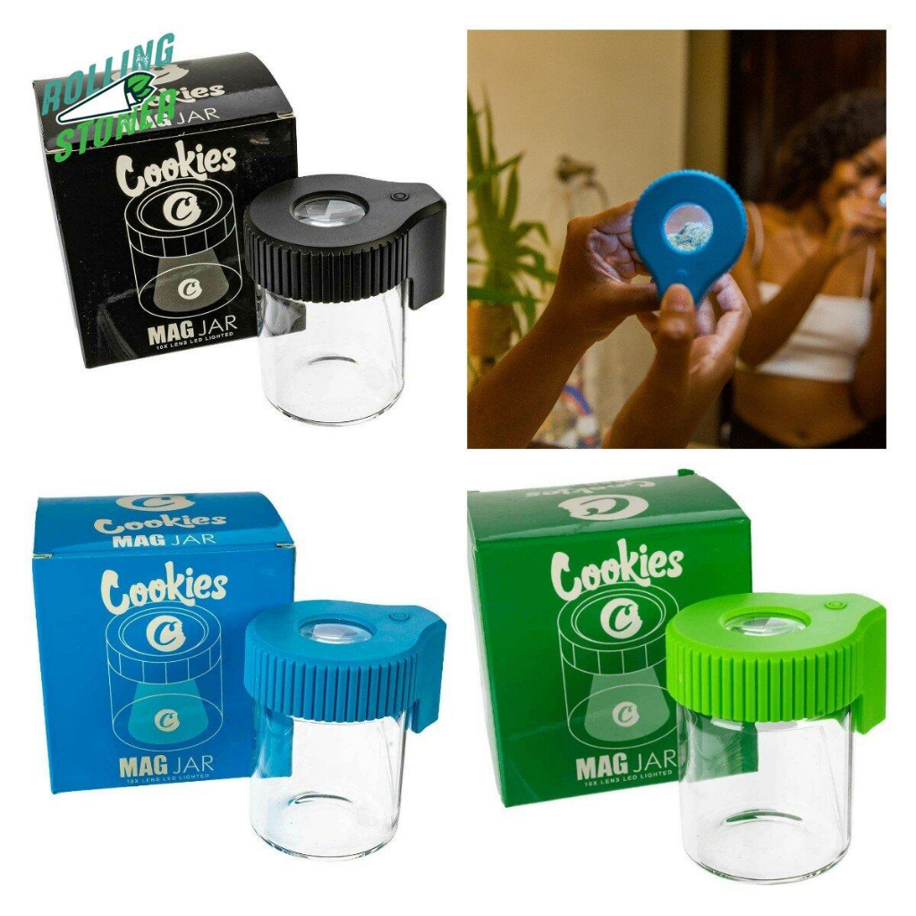 Cookies Glass Light-Up โหลแก้วใส่สมุนไพร มีแว่นขยายพร้อมไฟLED 10X ...