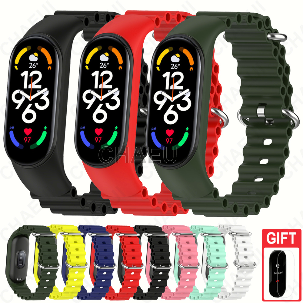 สายนาฬิกาข้อมือซิลิโคน แบบเปลี่ยน สําหรับ Xiaomi Mi Band 7 6 5 4 3 | Shopee Thailand