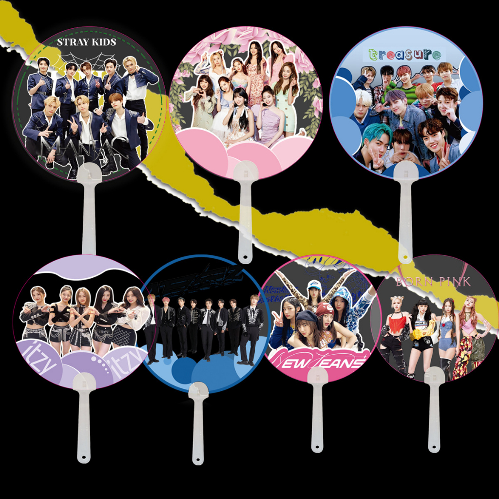 พัดมือถือ PVC ลาย K-Pop Stray Kids Aespa NewJeans Twice BLACKPINK ...
